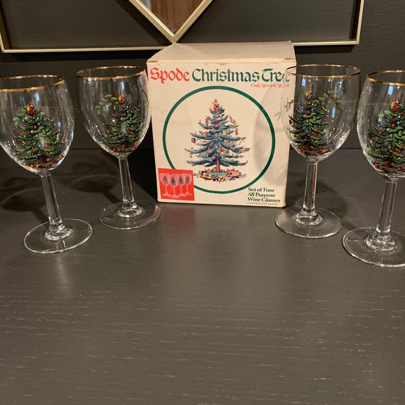 Spode | Dining | Copy Vintage Spode Christmas Tree Wine Glasses Set Of ...